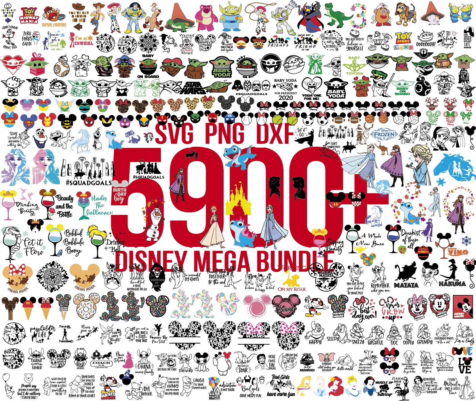 Disney Mega Bundle Svg png dxf, Movies svg, Disney Cartoons - Inspire ...