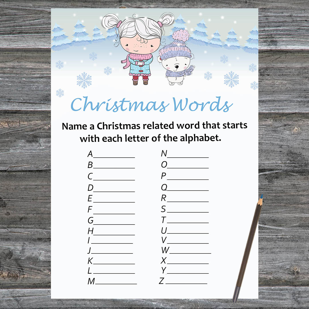 Christmas party games,Christmas Word A-Z Game Printable,Pola - Inspire ...