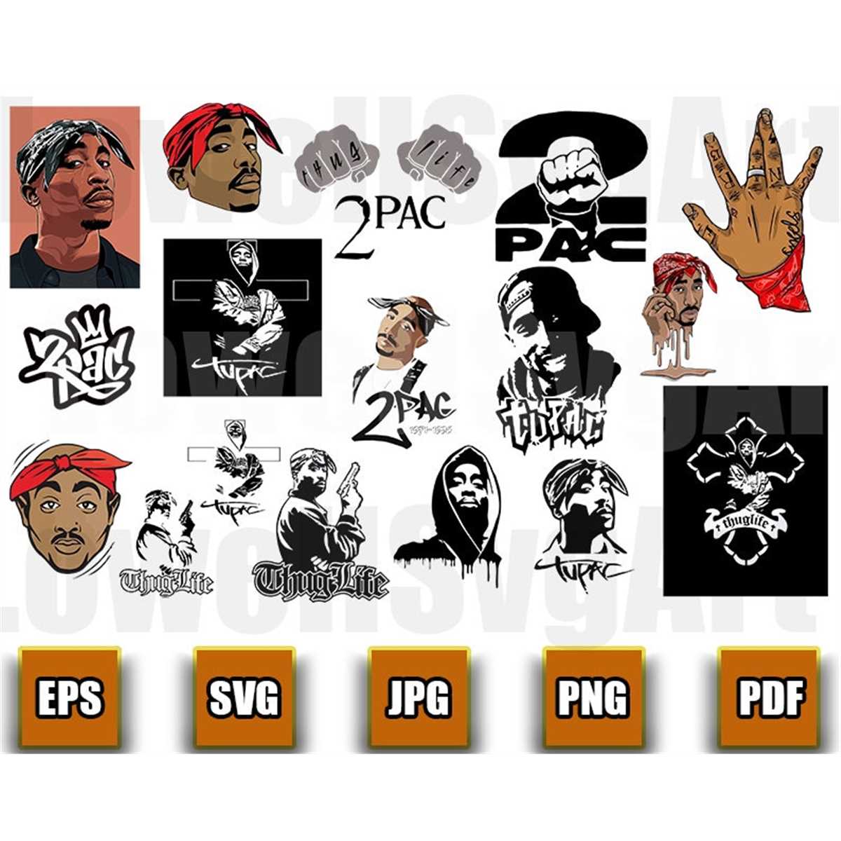 2Pac Svg, 2Pac Vector, 2Pac Cutfile, 2Pac Clipart, 2Pac Bund - Inspire ...