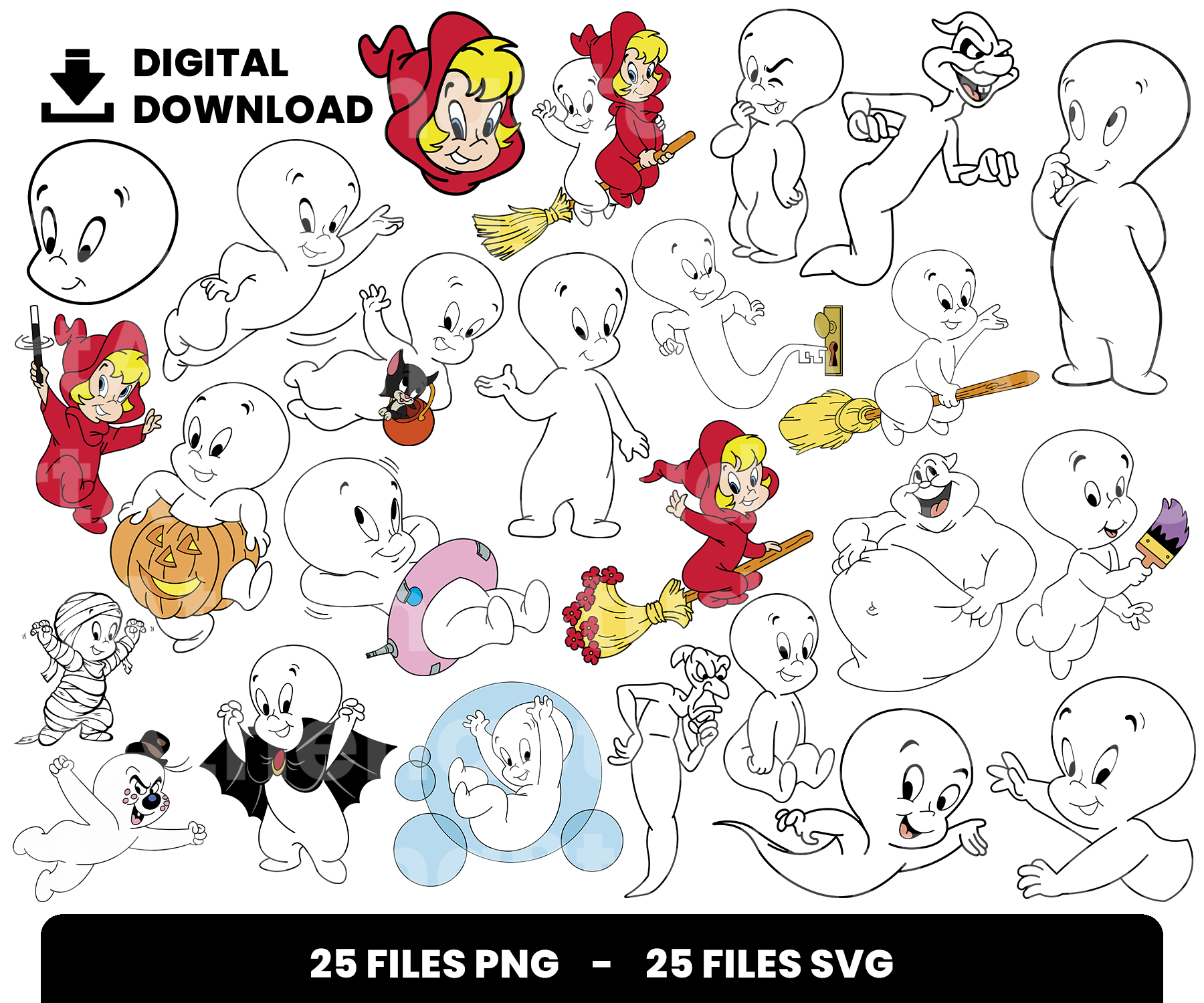 Bundle Layered Svg, Halloween Svg, Casper Svg, Gasparin Svg, | Inspire ...