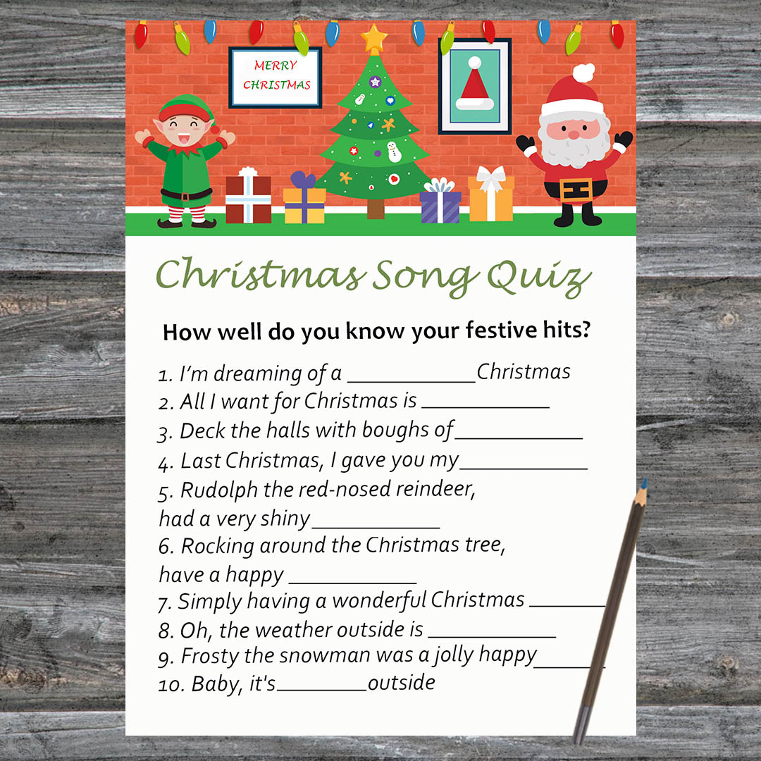 Christmas party games,Christmas Song Trivia Game Printable,H | Inspire ...