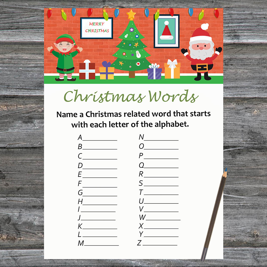 Christmas party games,Christmas Word A-Z Game Printable,Happ - Inspire ...