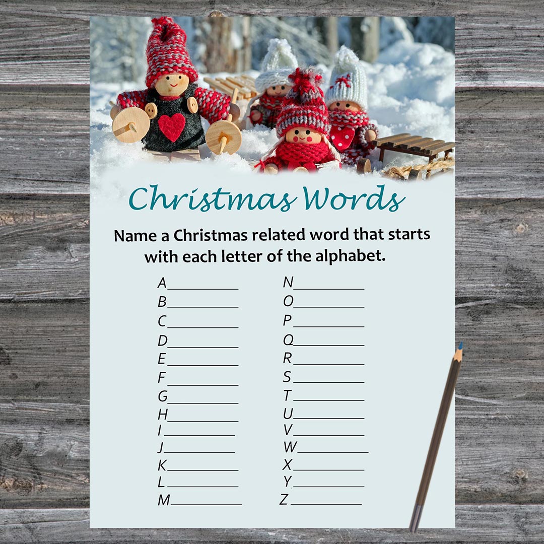 Christmas party games,Christmas Word A-Z Game Printable,Chri | Inspire ...
