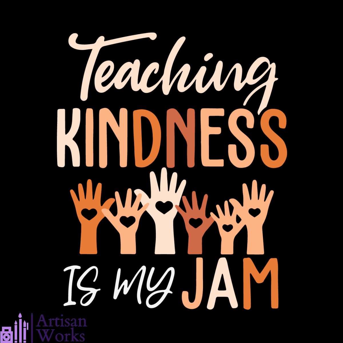 Teaching Kindness Is My Jam Heart Pride Black Hand Svg - Inspire Uplift