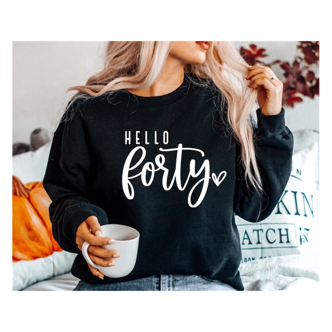 Hello Forty SVG PNG PDF, 40th Birthday Svg, Forty and Fabulo - Inspire ...