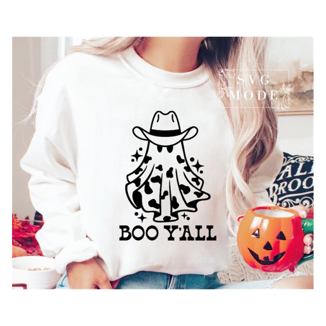 Boo Y'all Svg, Cowboy Ghost Svg, Boo Haw Svg, Halloween Svg, | Inspire ...