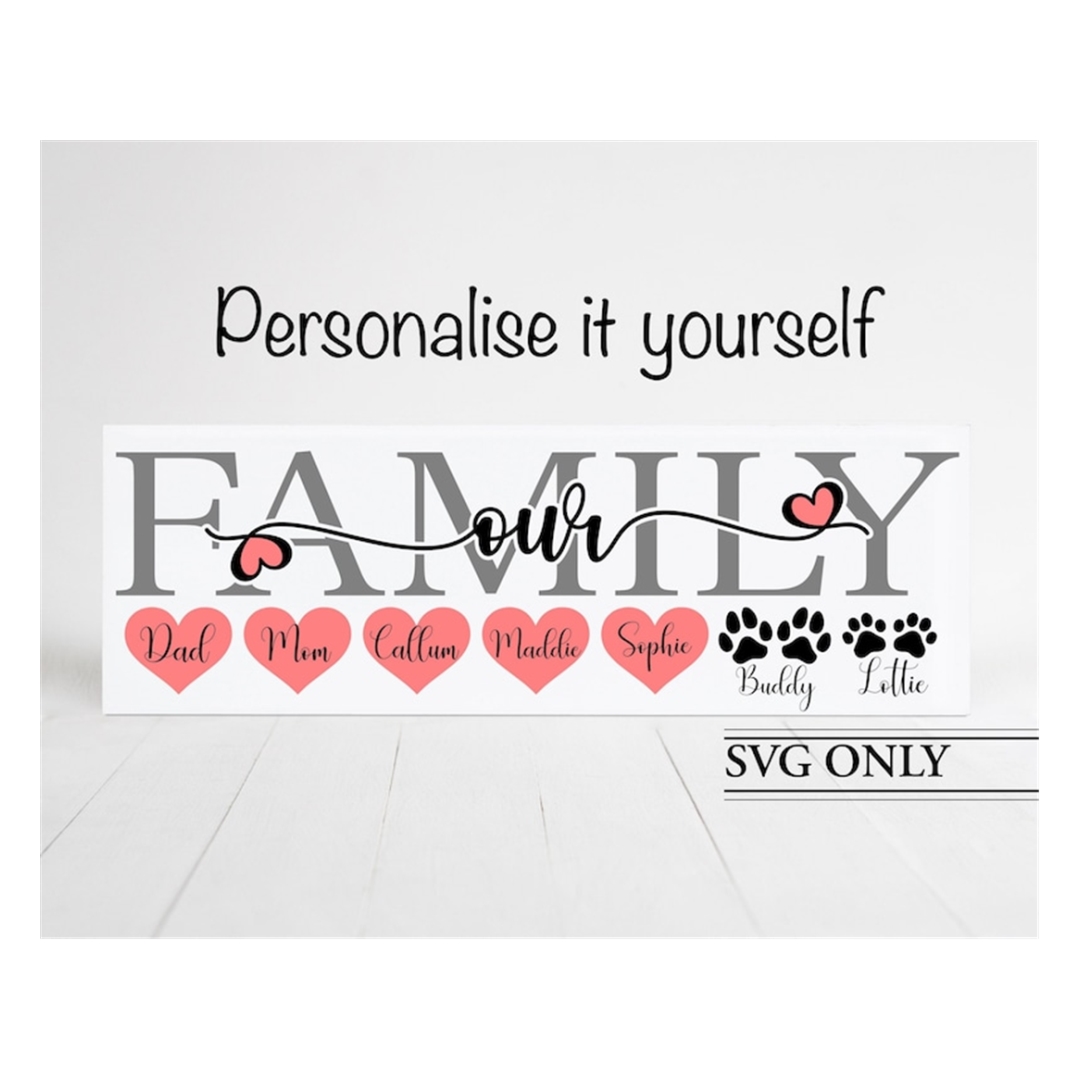 Our Family Personalised Svg, Family with Names Svg, Our Fami | Inspire ...
