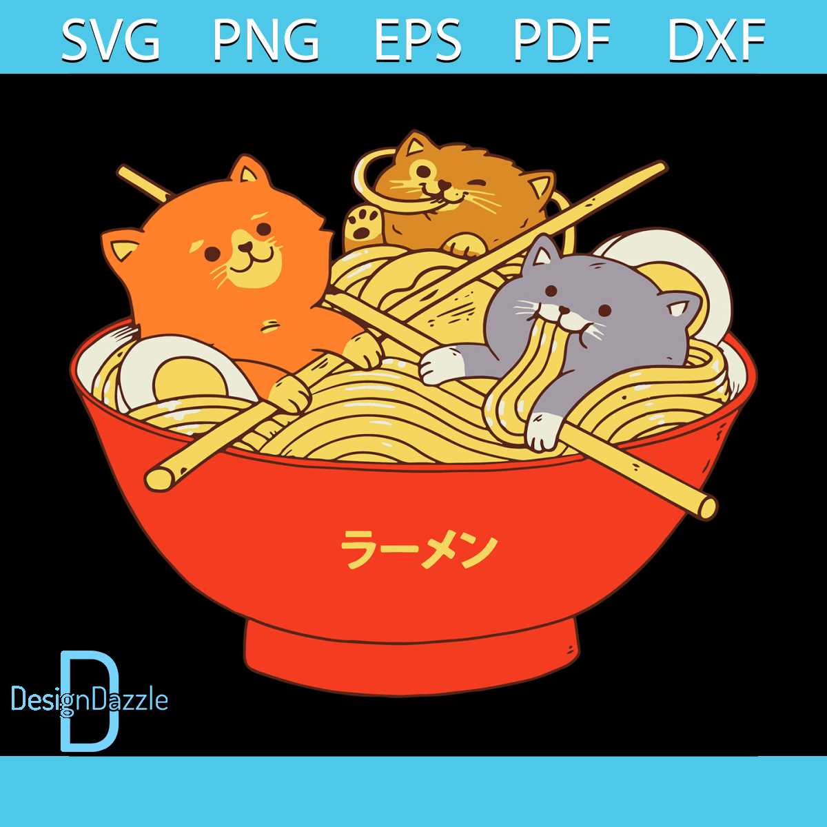 Kawaii Anime Cat Svg, Trending Svg, Japanese Ramen Noodles S | Inspire ...