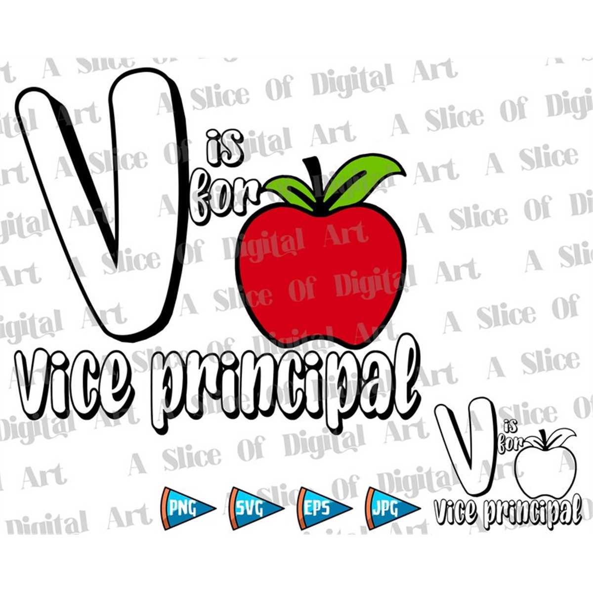 V is for Vice Principal PNG SVG EPS Back to School Cut File | Inspire ...