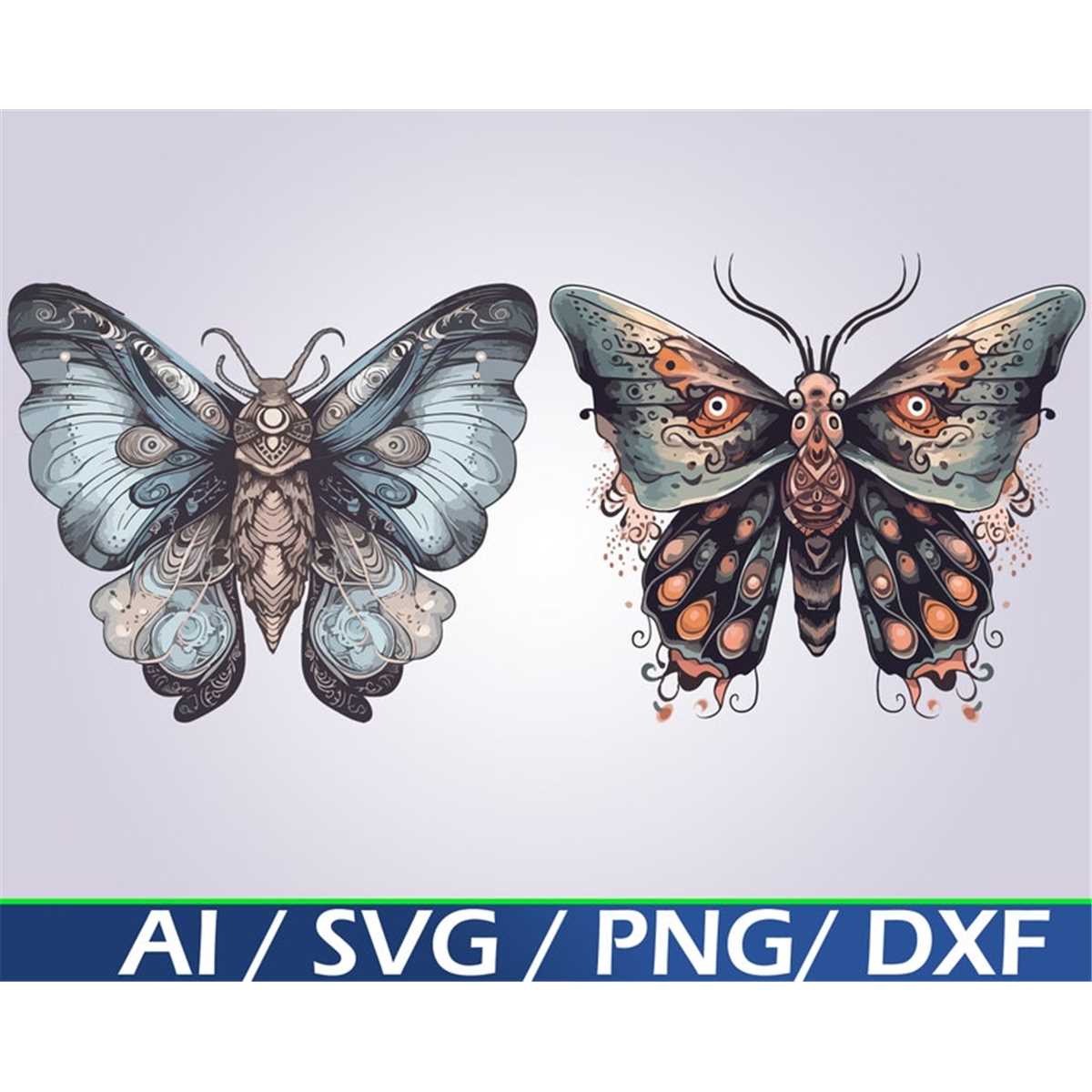 Moth SVG Bundle Digital Download blue Moth clip art pink mot | Inspire ...