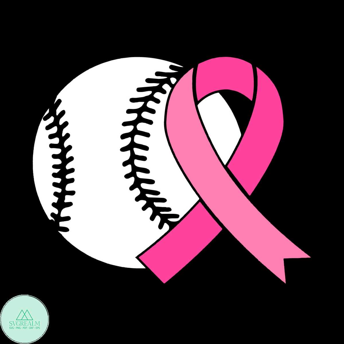 Baseball Tackle Breast Cancer Svg Awareness Ribbon Svg | Inspire Uplift