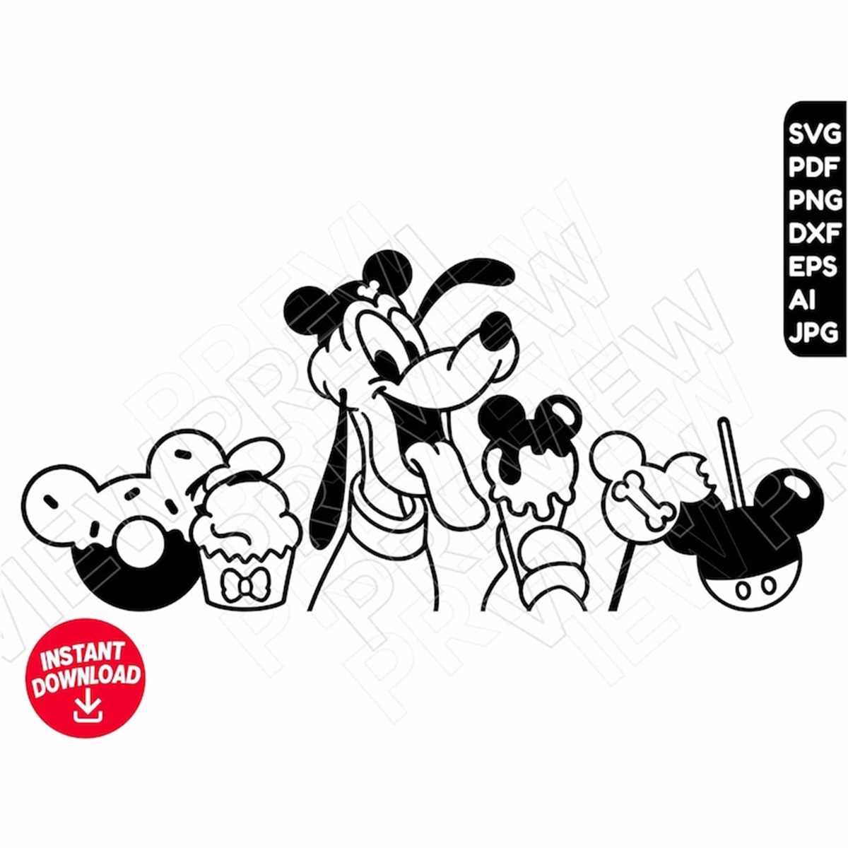 Pluto SVG png clipart Disneyland svg png Snacks , cut file o - Inspire ...