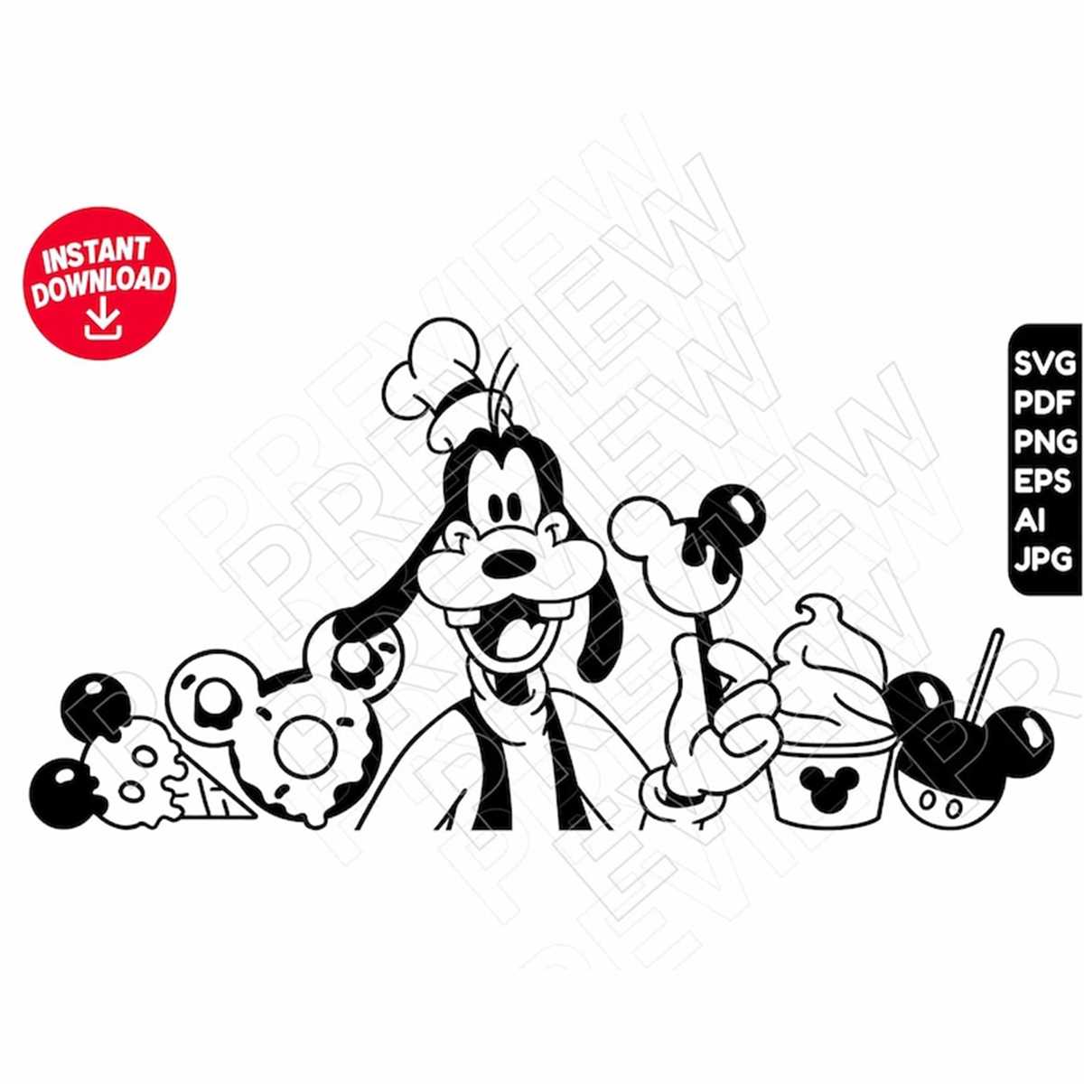 Goofy SVG Disneyland snacks svg , clipart png , cut file out - Inspire ...