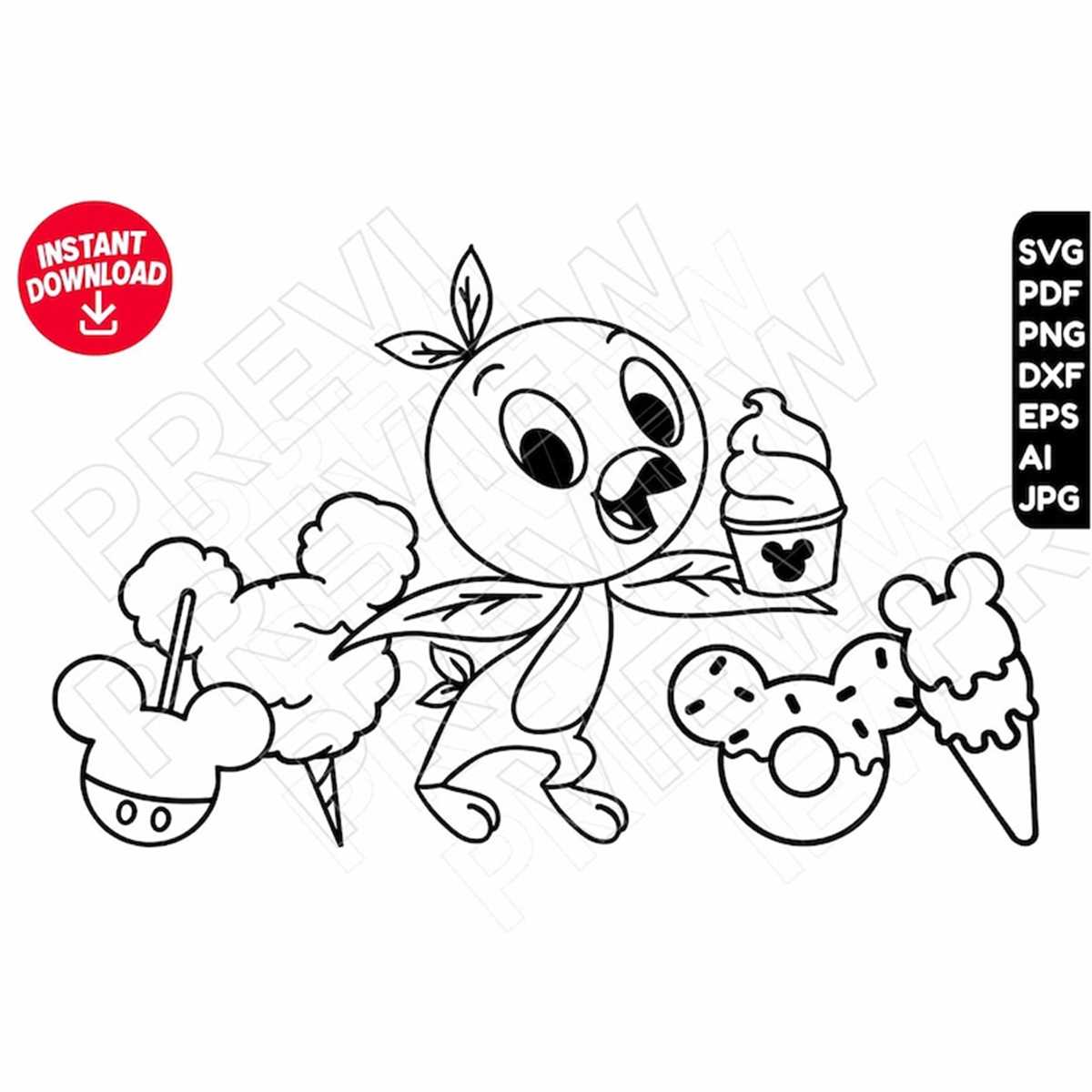 Orange Bird SVG disneyland snacks png dxf clipart , cut file - Inspire ...