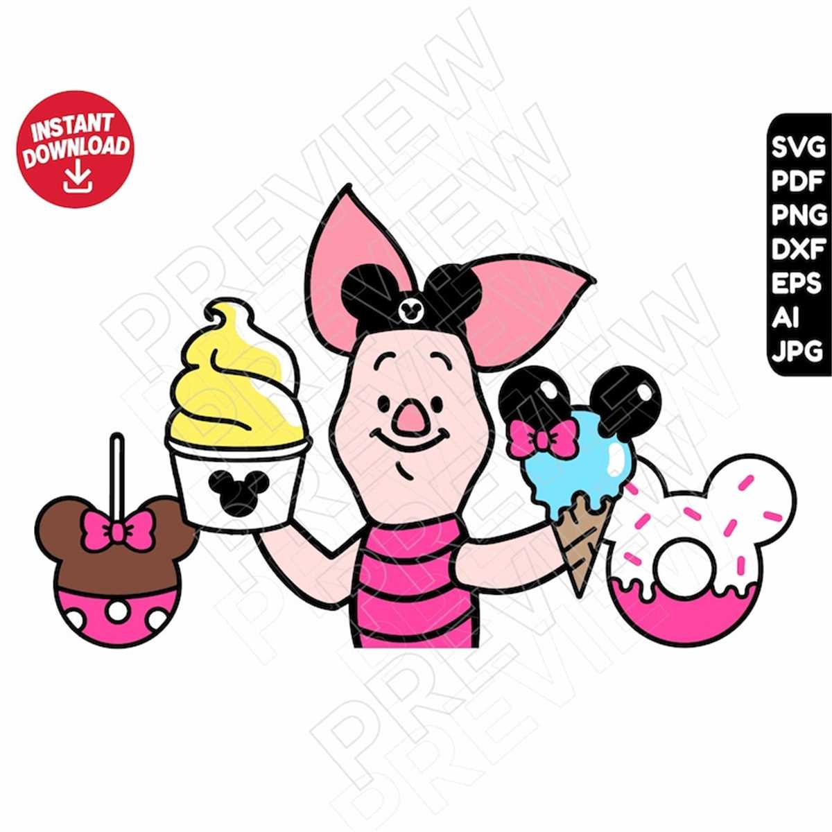 Piglet SVG winnie the pooh Snacks dxf png clipart , cut file - Inspire ...
