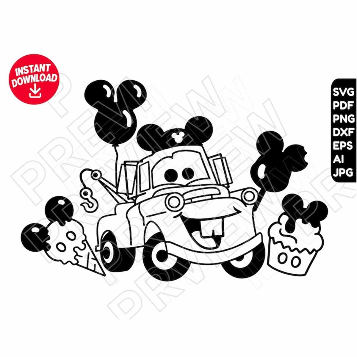 Cars SVG Tow Mater svg png clipart dxf disneyland snacks , c - Inspire ...