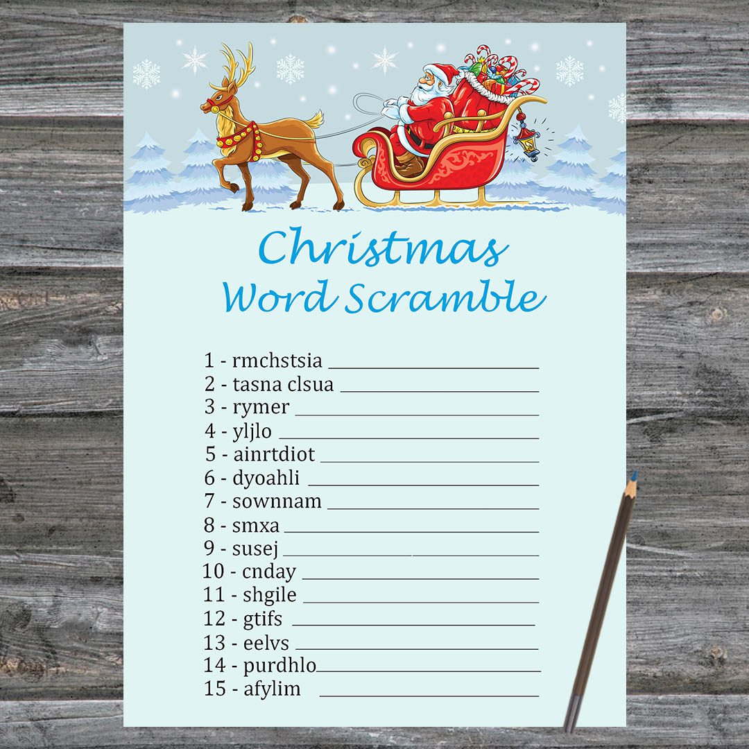 Christmas party games,Christmas Word Scramble Game Printable | Inspire ...
