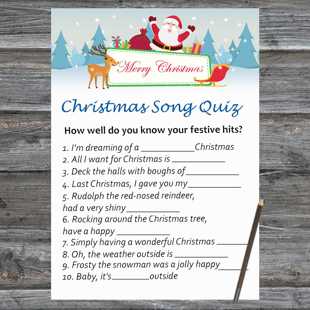 Christmas party games,Christmas Song Trivia Game Printable,H | Inspire ...
