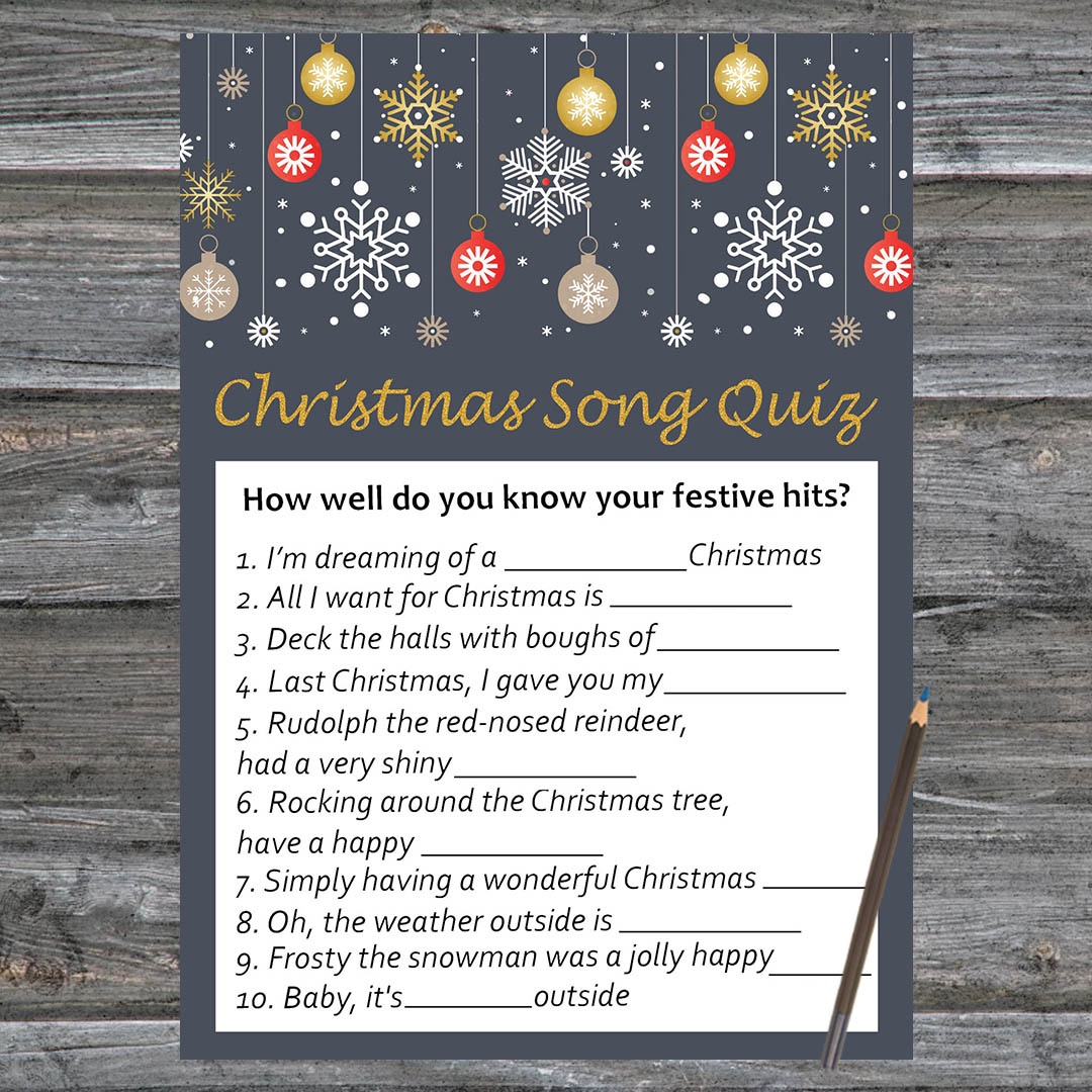 Christmas party games,Christmas Song Trivia Game Printable,G | Inspire ...