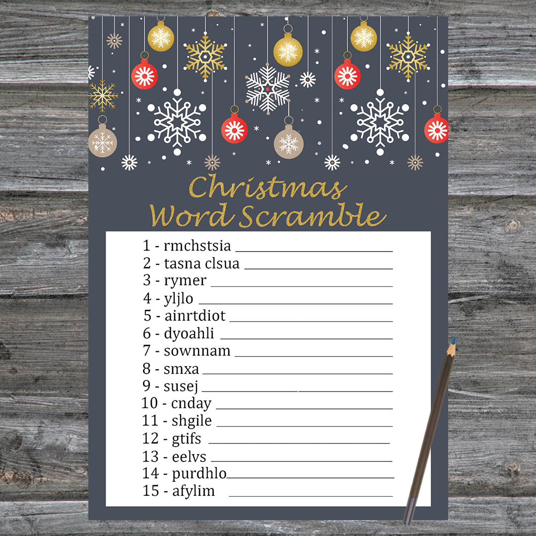 Christmas party games,Christmas Word Scramble Game Printable | Inspire ...