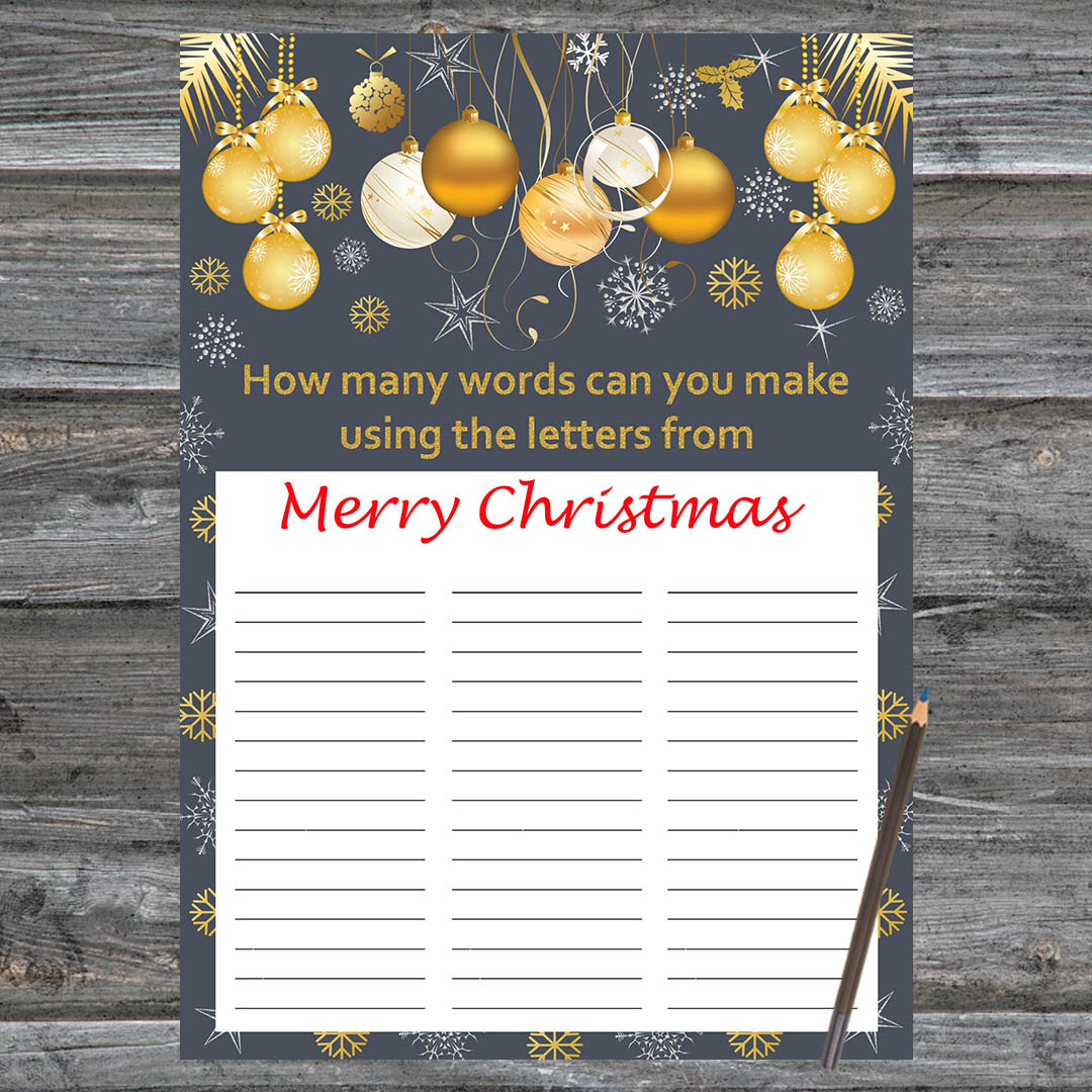 Christmas party games,How Many Words Can You Make From Merry - Inspire ...