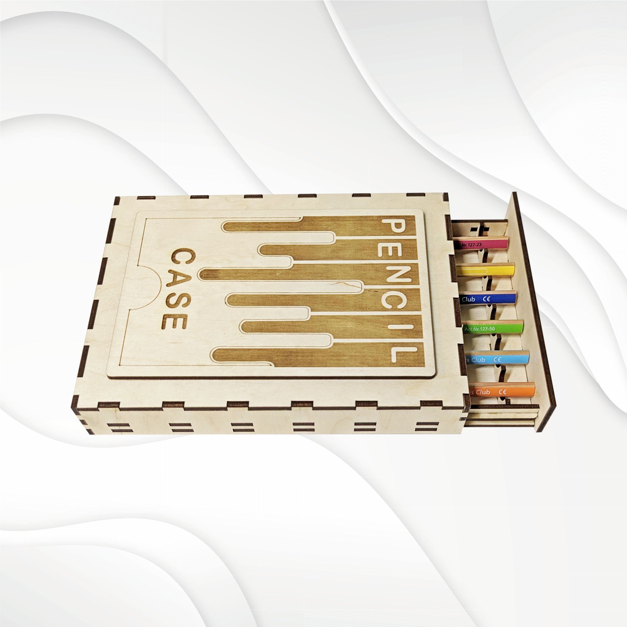 Gift pencils case box slider vector design for laser cut. La - Inspire ...