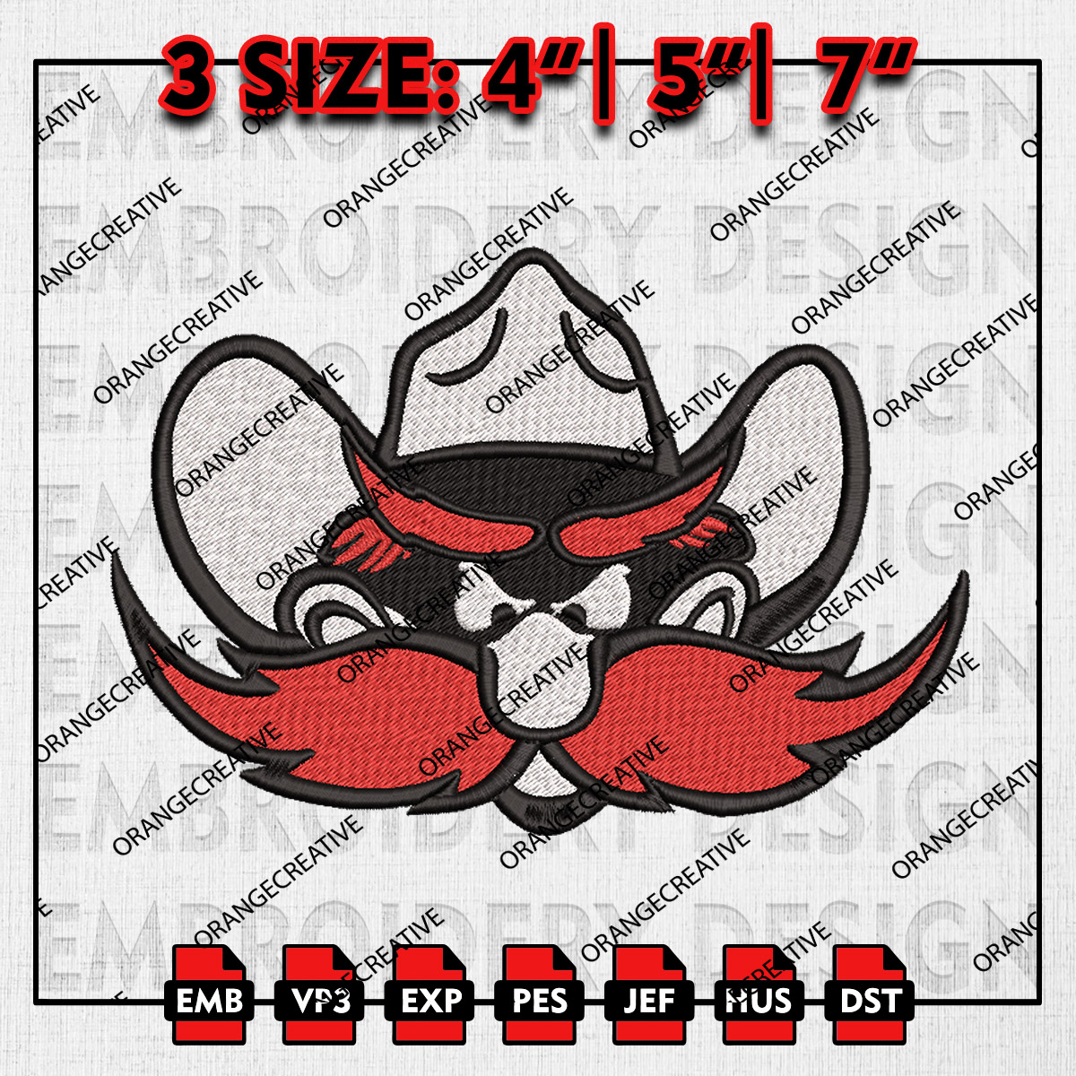 Texas Tech Red Raiders Logo Embroidery file, NCAA Embroidery | Inspire ...