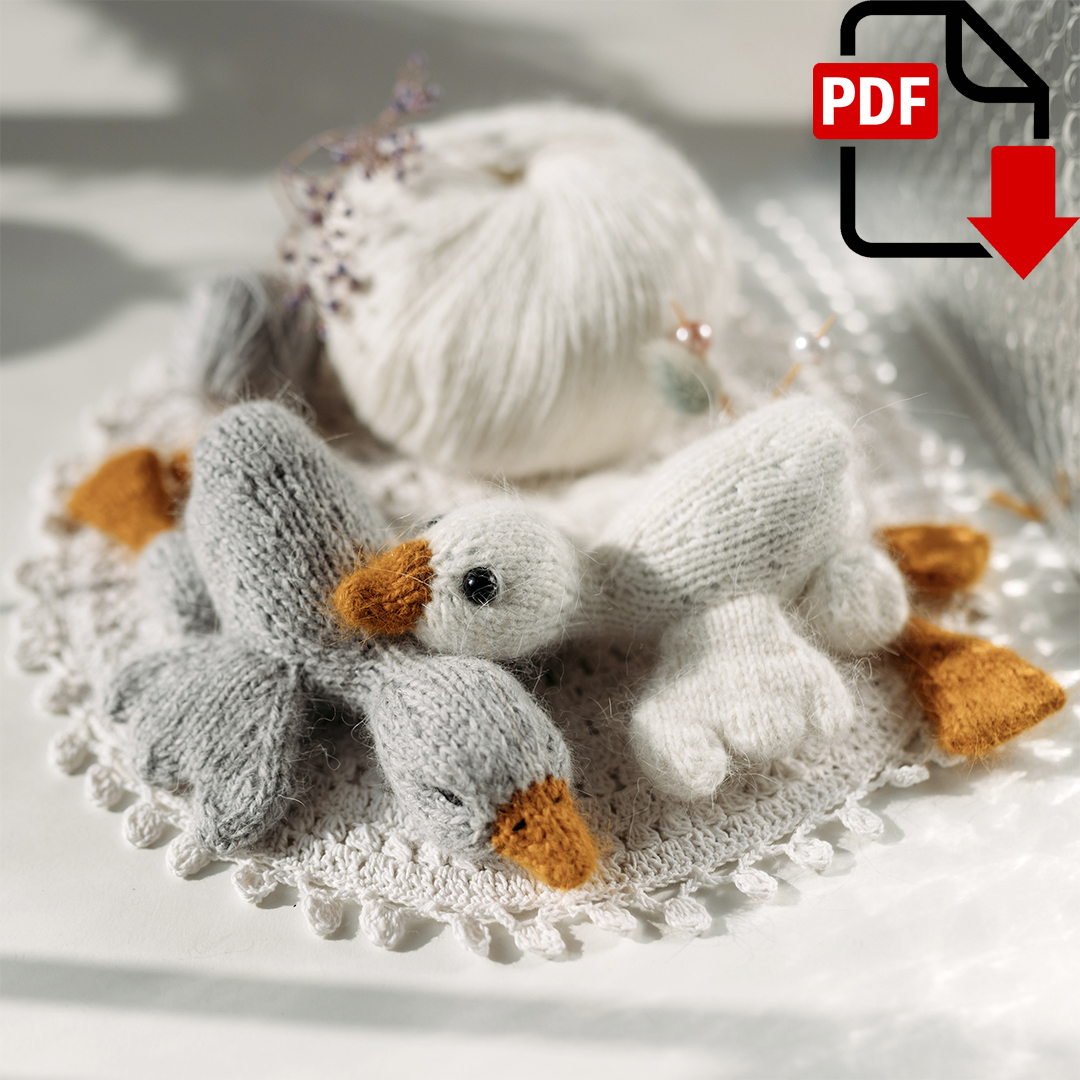 Mini gosling knitting pattern. Knitted amigurumi goose step | Inspire ...