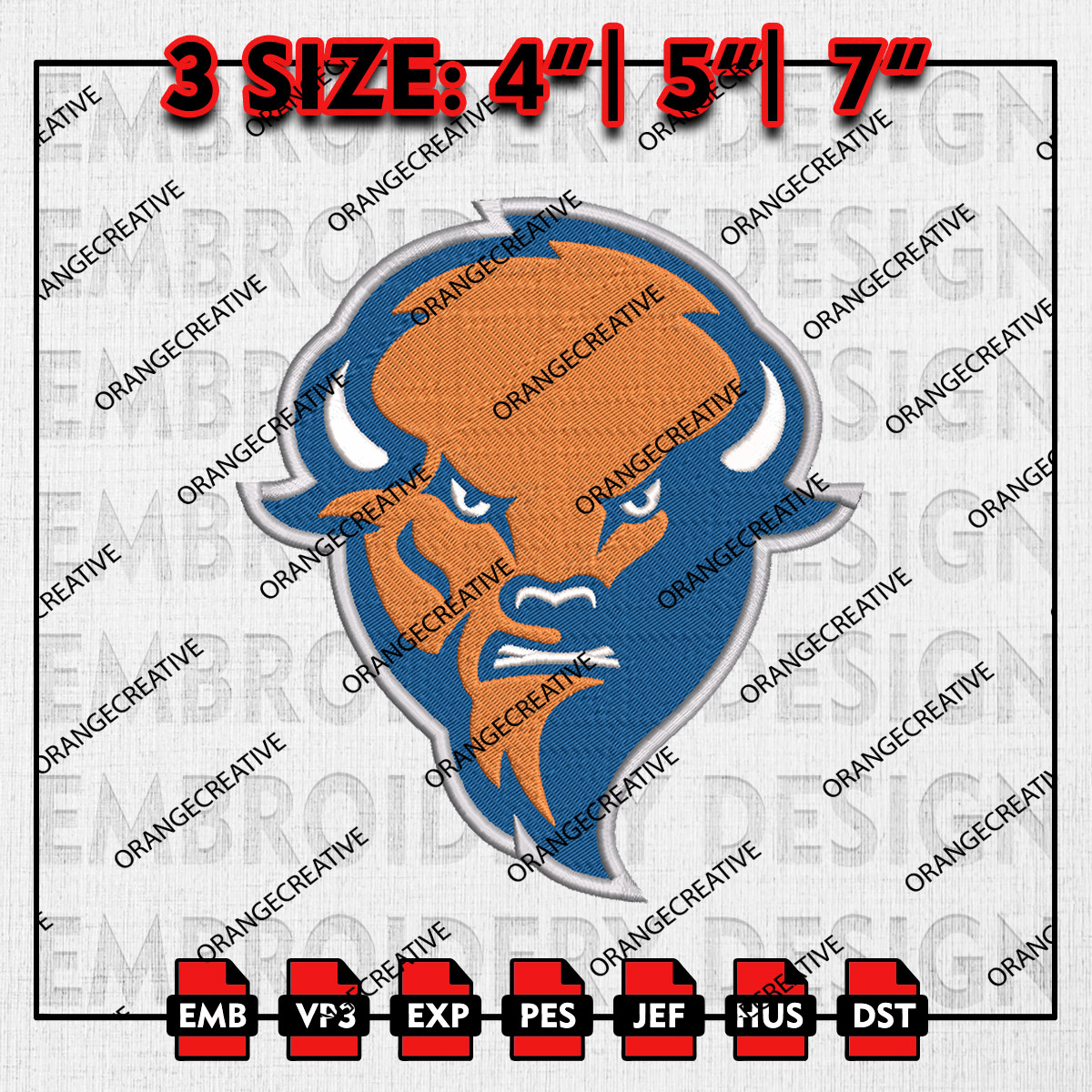 Bucknell Bison Logo Embroidery file, NCAA Embroidery Design, - Inspire ...