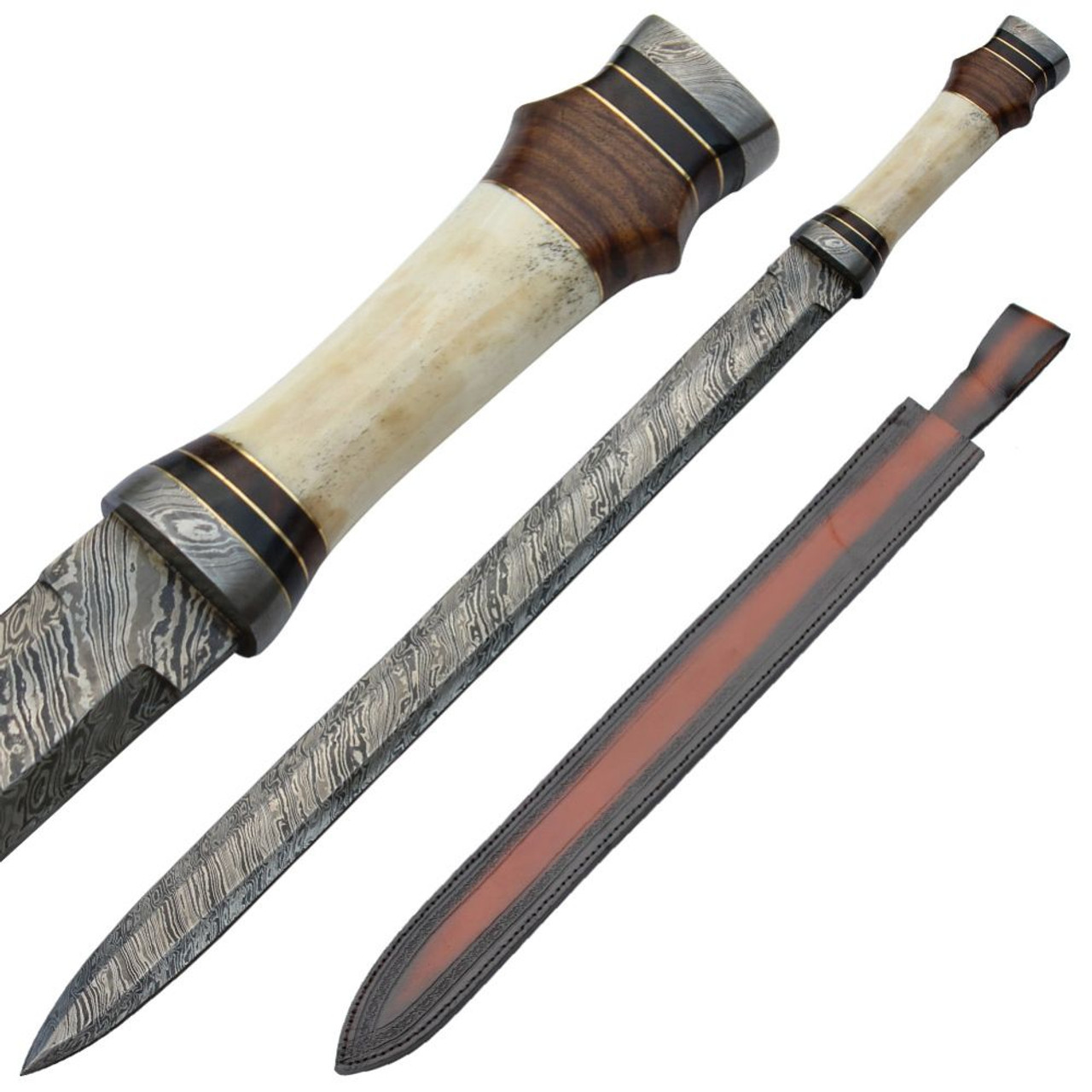 Handmade Damascus Steel Roman Infantry Army Spatha Sword - Inspire Uplift
