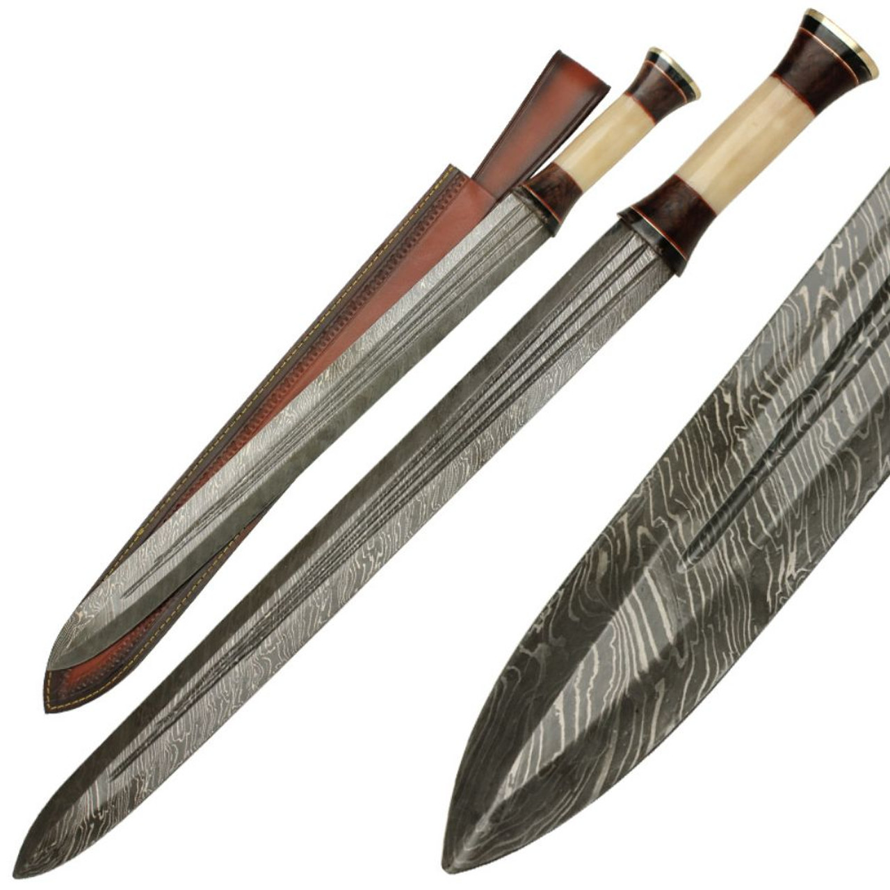 Handmade Damascus Steel Ancient Greek Infantry Spatha Sword | Inspire ...