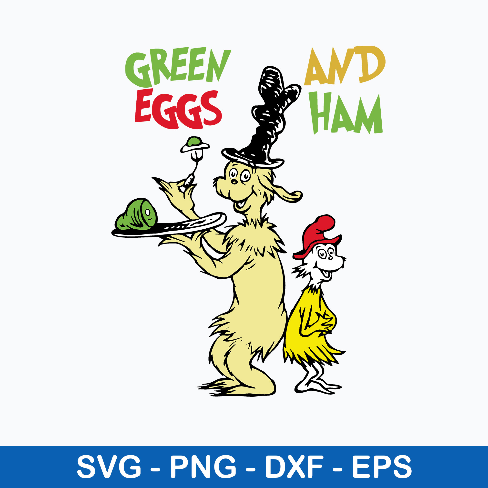 Dr Seuss Green Eggs And Ham Svg, Dr Seuss Svg, Png Dxf Eps F | Inspire ...