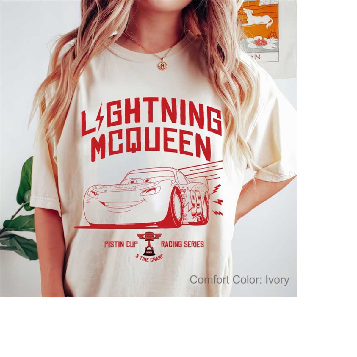 Retro Lightning Mcqueen Comfort Shirt, Vintage Disney Cars, | Inspire ...