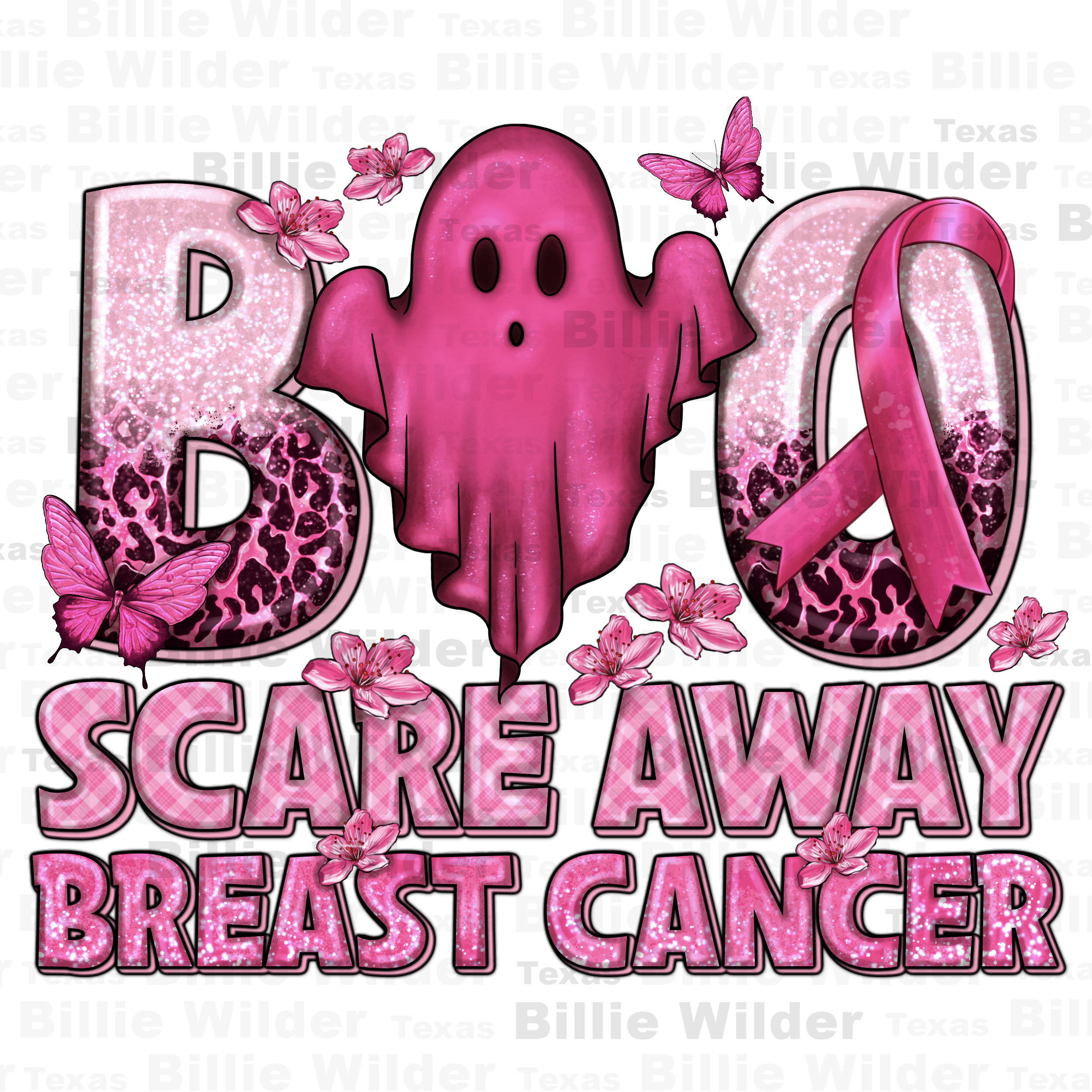 Boo scare away Breast Cancer png sublimation design d - Inspire Uplift