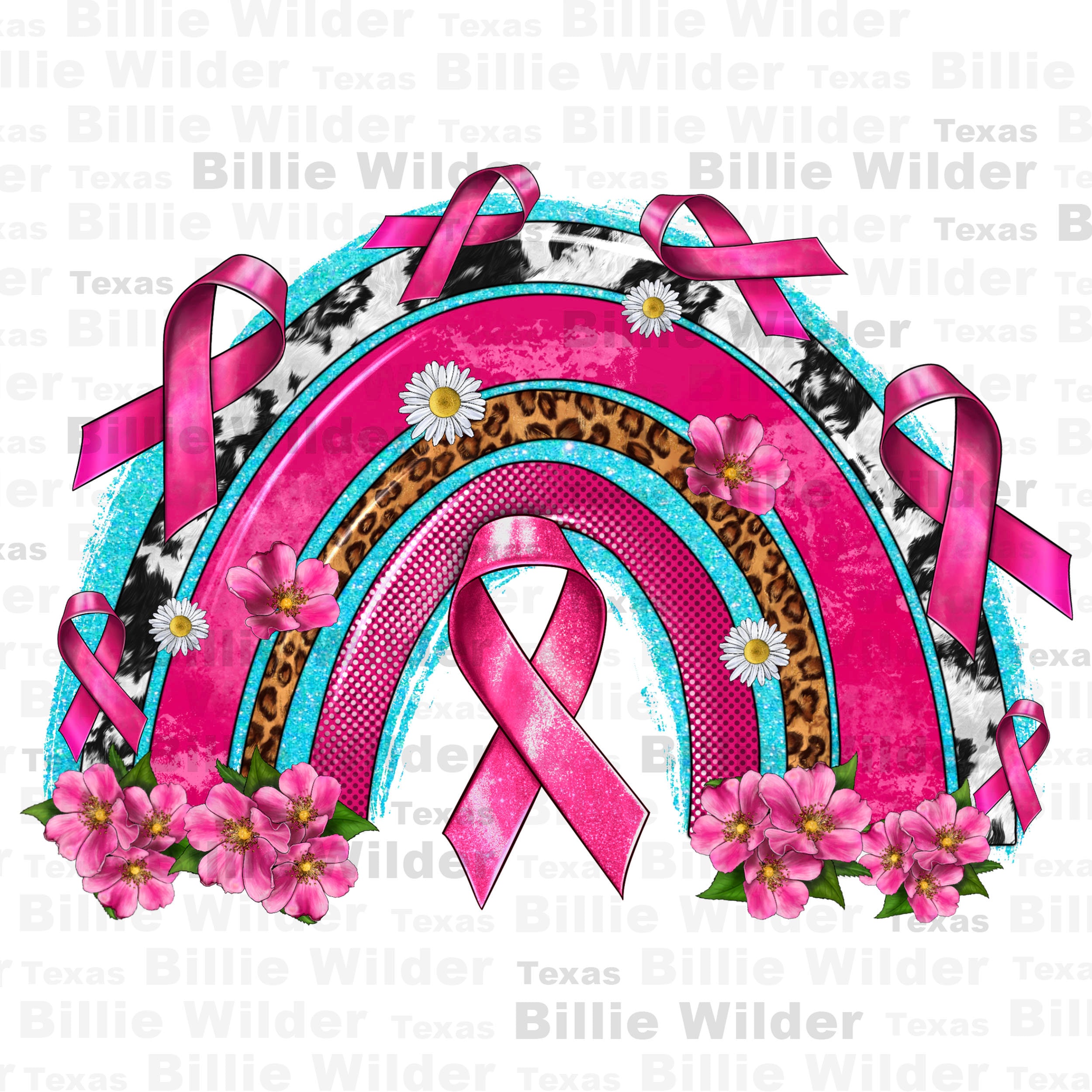 Breast Cancer rainbow png sublimation design download | Inspire Uplift