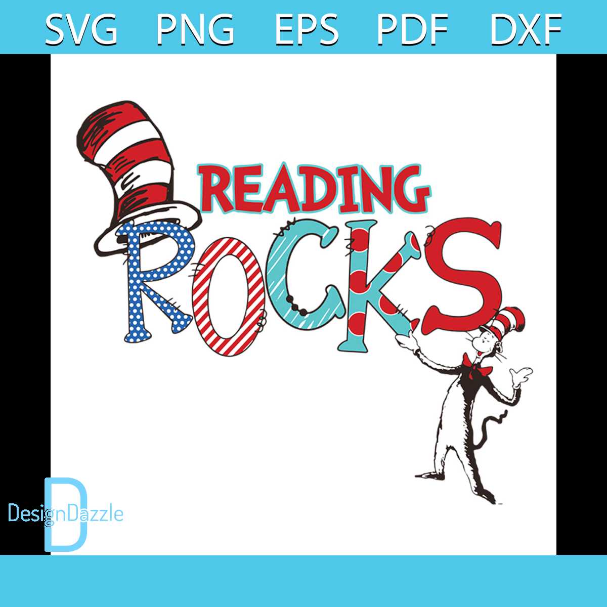 Reading Rocks Svg, The Cat In The Hat Svg, Dr Seuss Svg, Dr. | Inspire ...