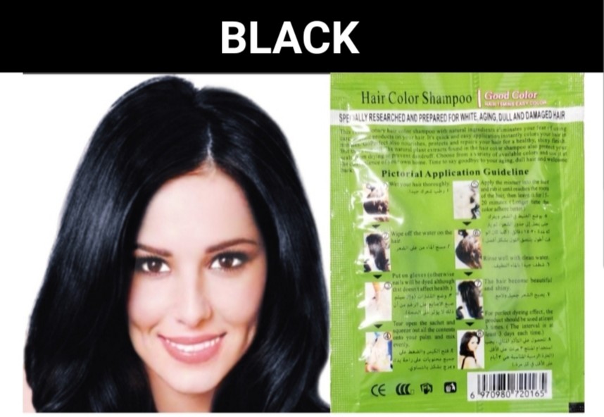 10 Sachets Black Herbal Hair Dye Shampoo-Color Gray Hair in - Inspire ...