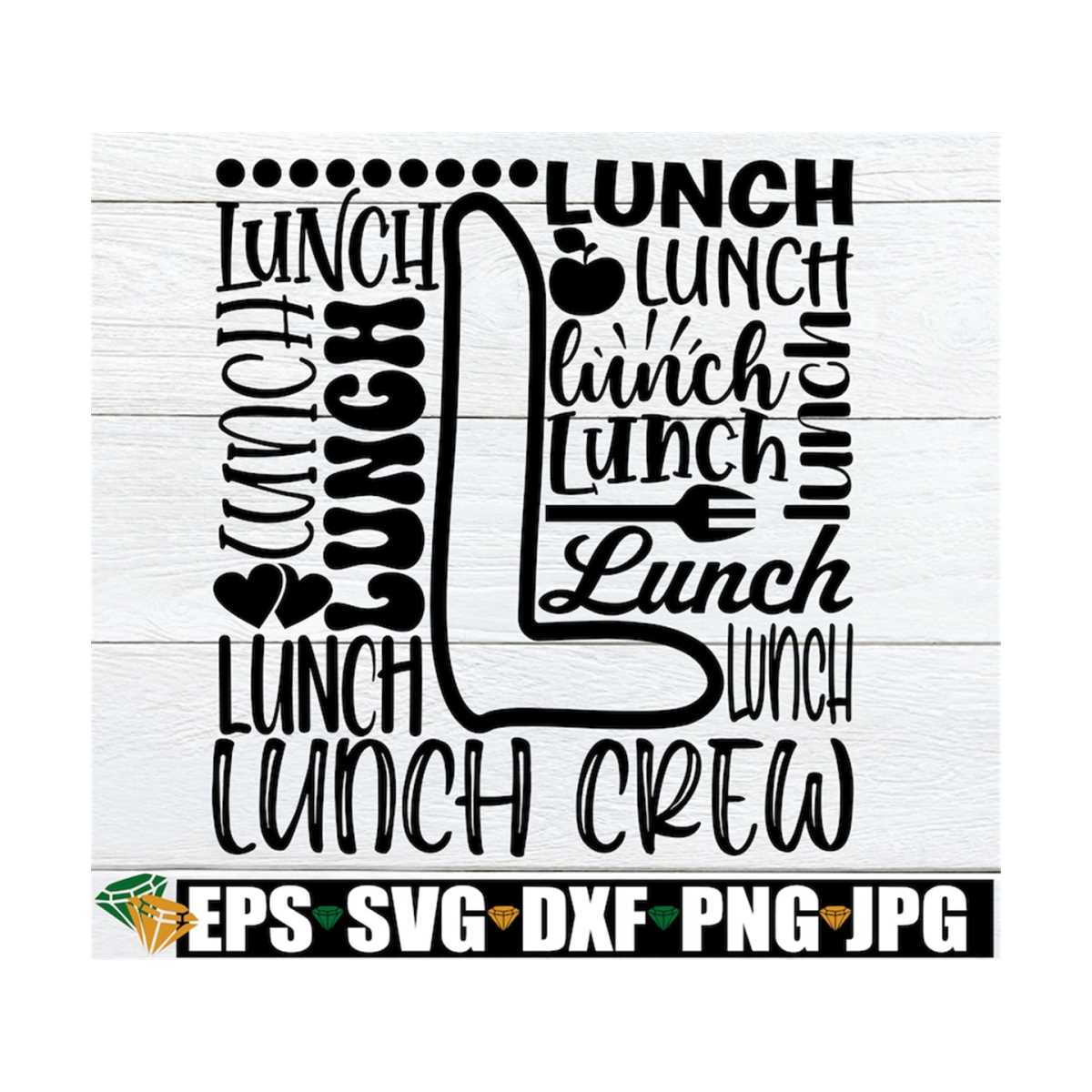 Lunch Crew, Lunch Crew Word Art, Lunch Lady Subway Art, Lunc - Inspire ...