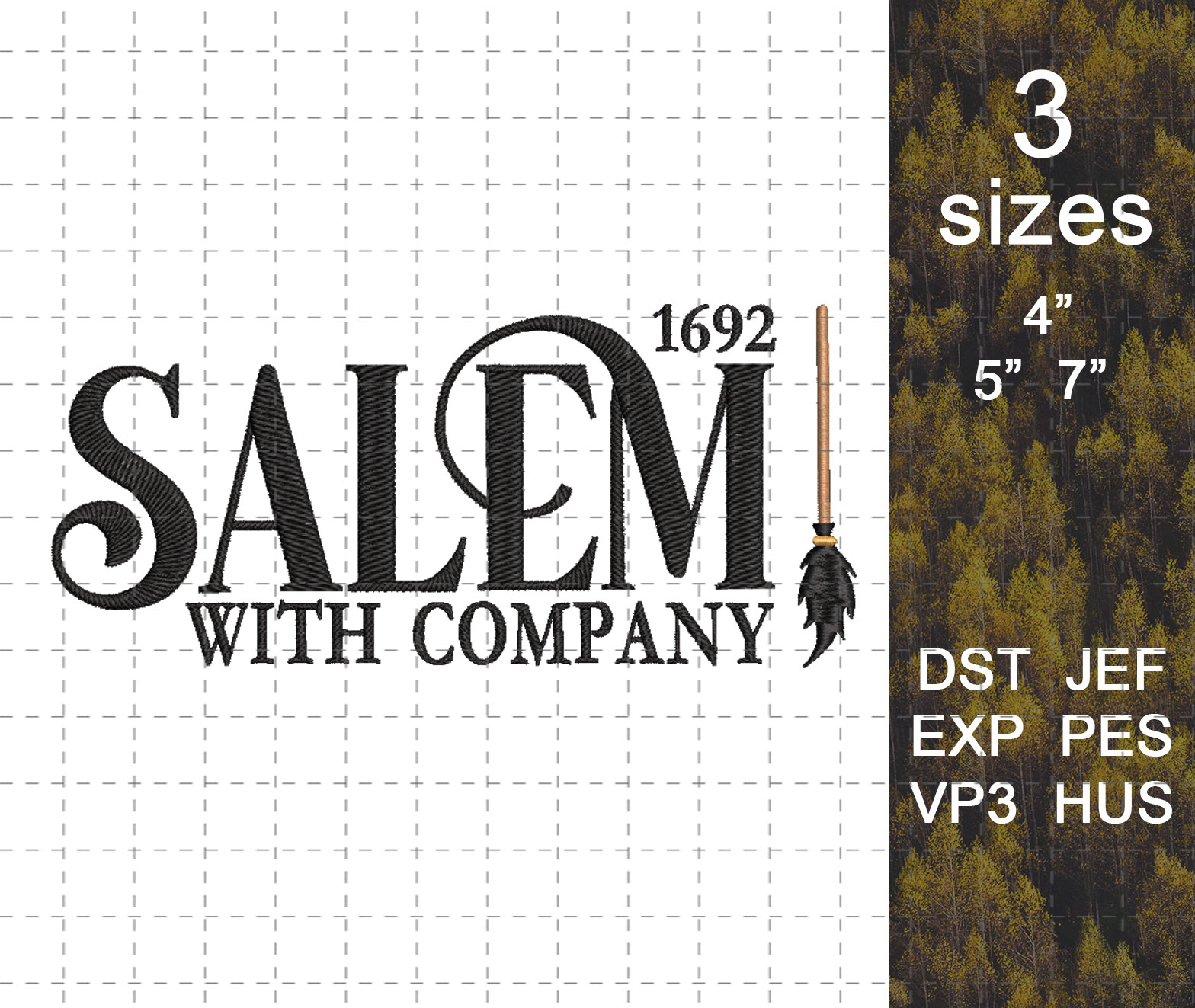 Salem Est 1692 Embroidery Machine Design, Salem Witch Compan - Inspire ...