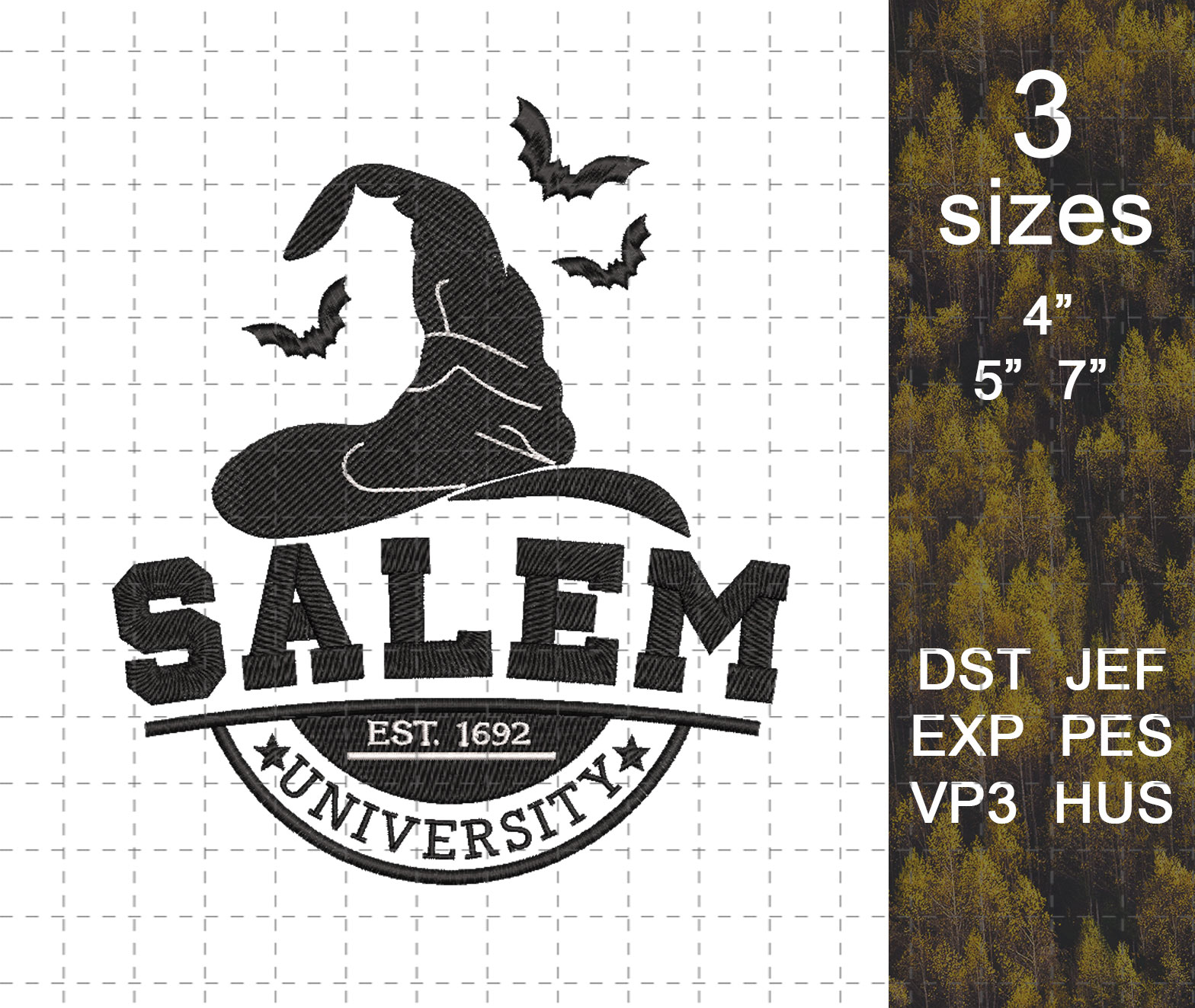Salem Est 1692 Embroidery Design, They Missed One Embroidery | Inspire ...