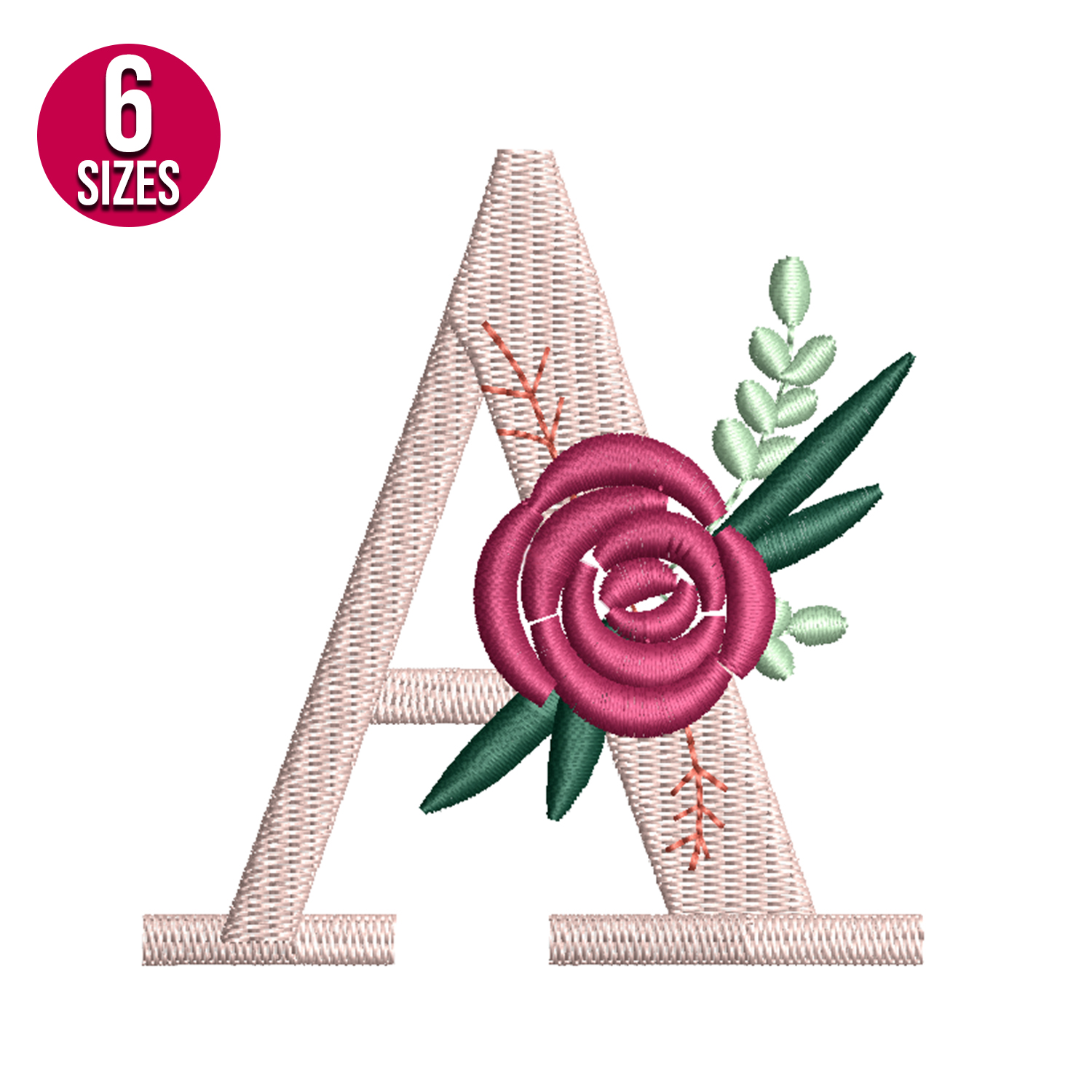 Floral Alphabet A Letter embroidery design, Machine embroide | Inspire ...