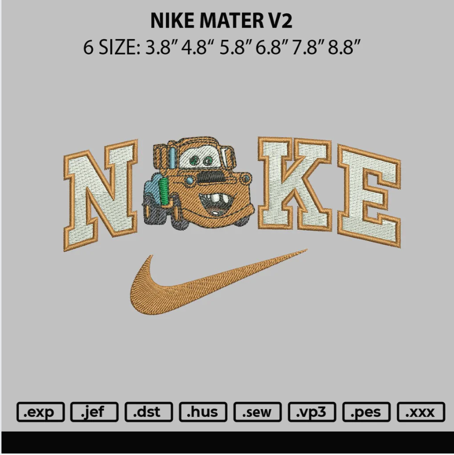 Nike Mater V2 Embroidery File 6 sizes | Inspire Uplift