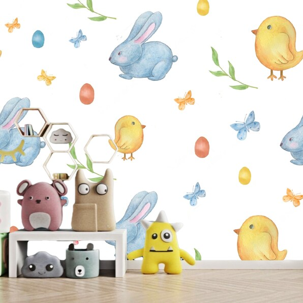 Children's Wallpaper Photo Wall Spring Pattern Fabric Wall | Inspire Uplift