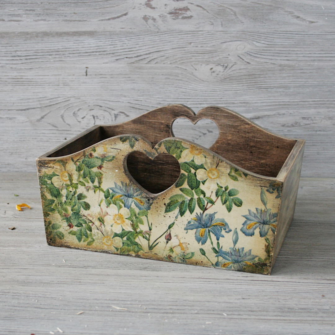 Wooden open-top box with handle, Organizer Bin Wooden Box fo - Inspire ...