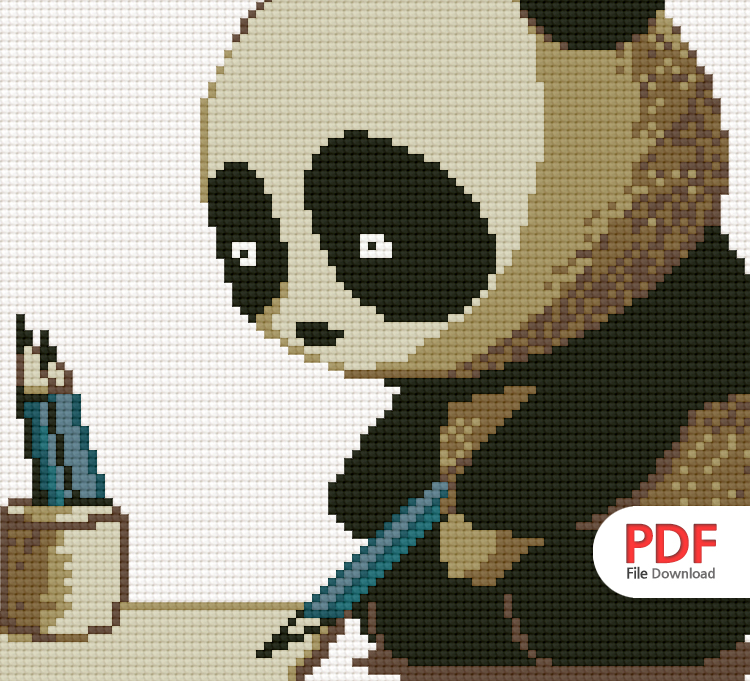 NP234_PANDA_cross stitch pattern PDF | Inspire Uplift