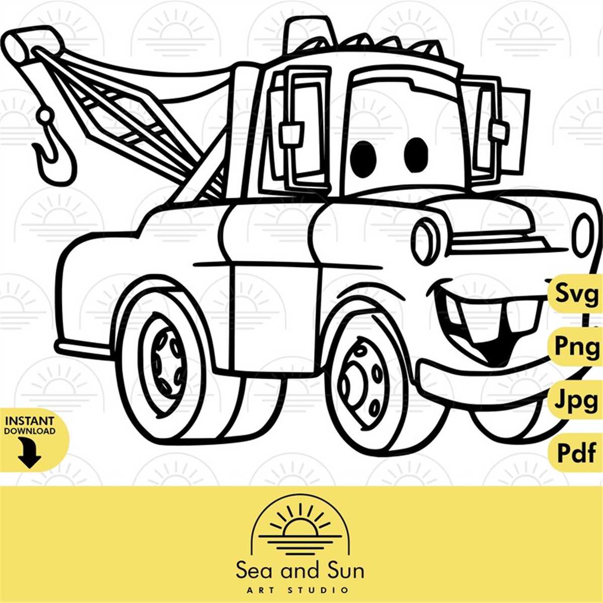 Cars Tow Mater 2 Svg Clip art Files, Mater, Disneyland Ears | Inspire ...