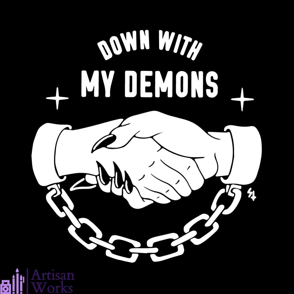 Down With My Demons Shake Hand By Chain Svg, Demons Svg | Inspire Uplift