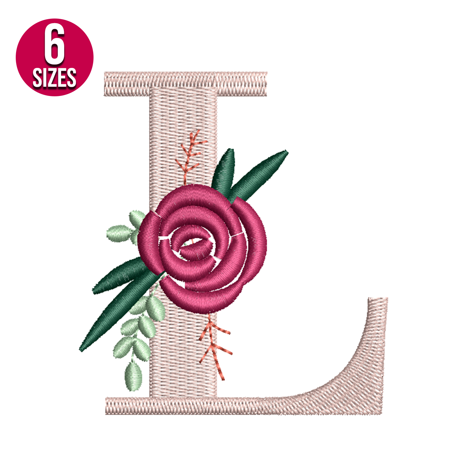 Floral Alphabet L Letter embroidery design, Machine embroide - Inspire ...