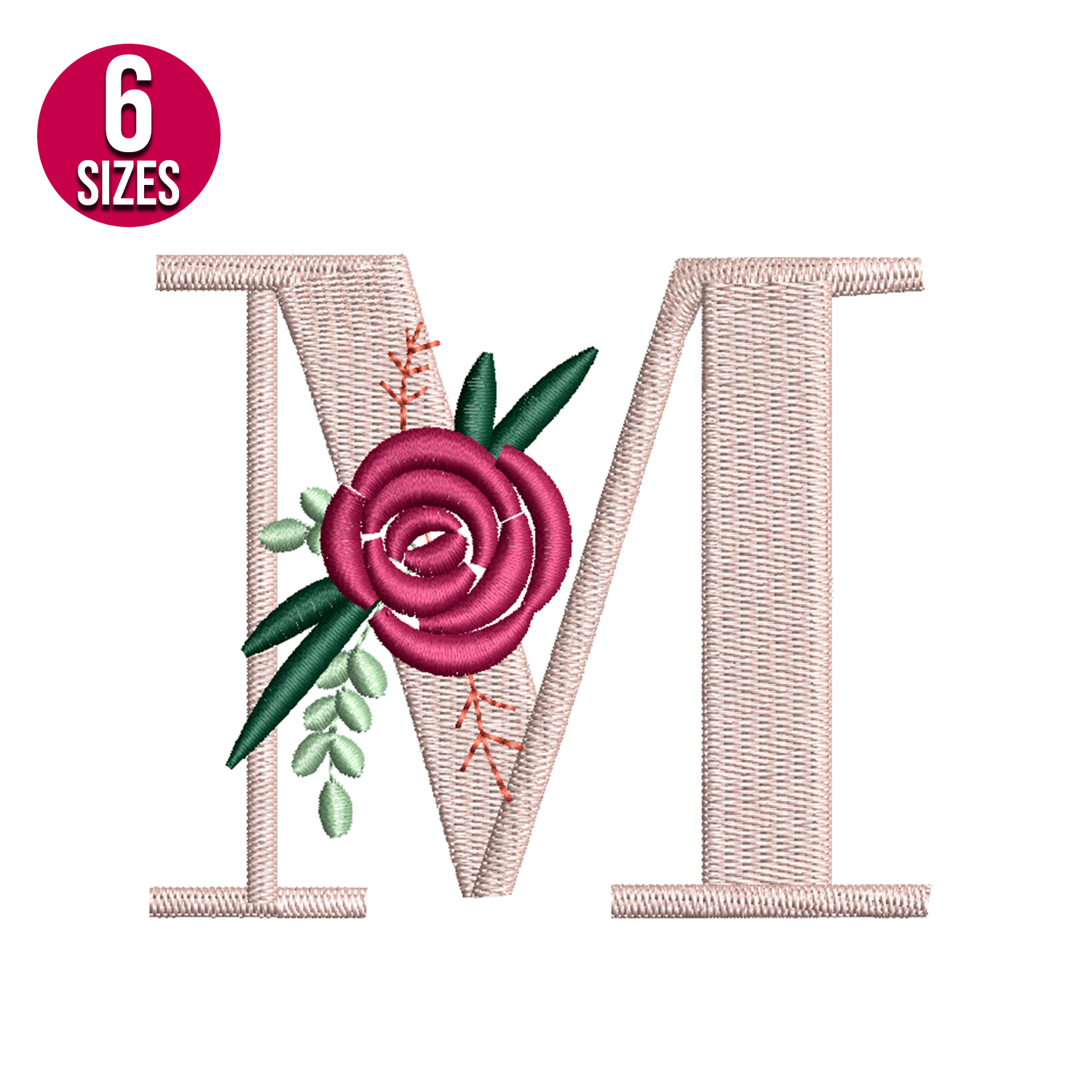 Floral Alphabet M Letter embroidery design, Machine embroide - Inspire ...