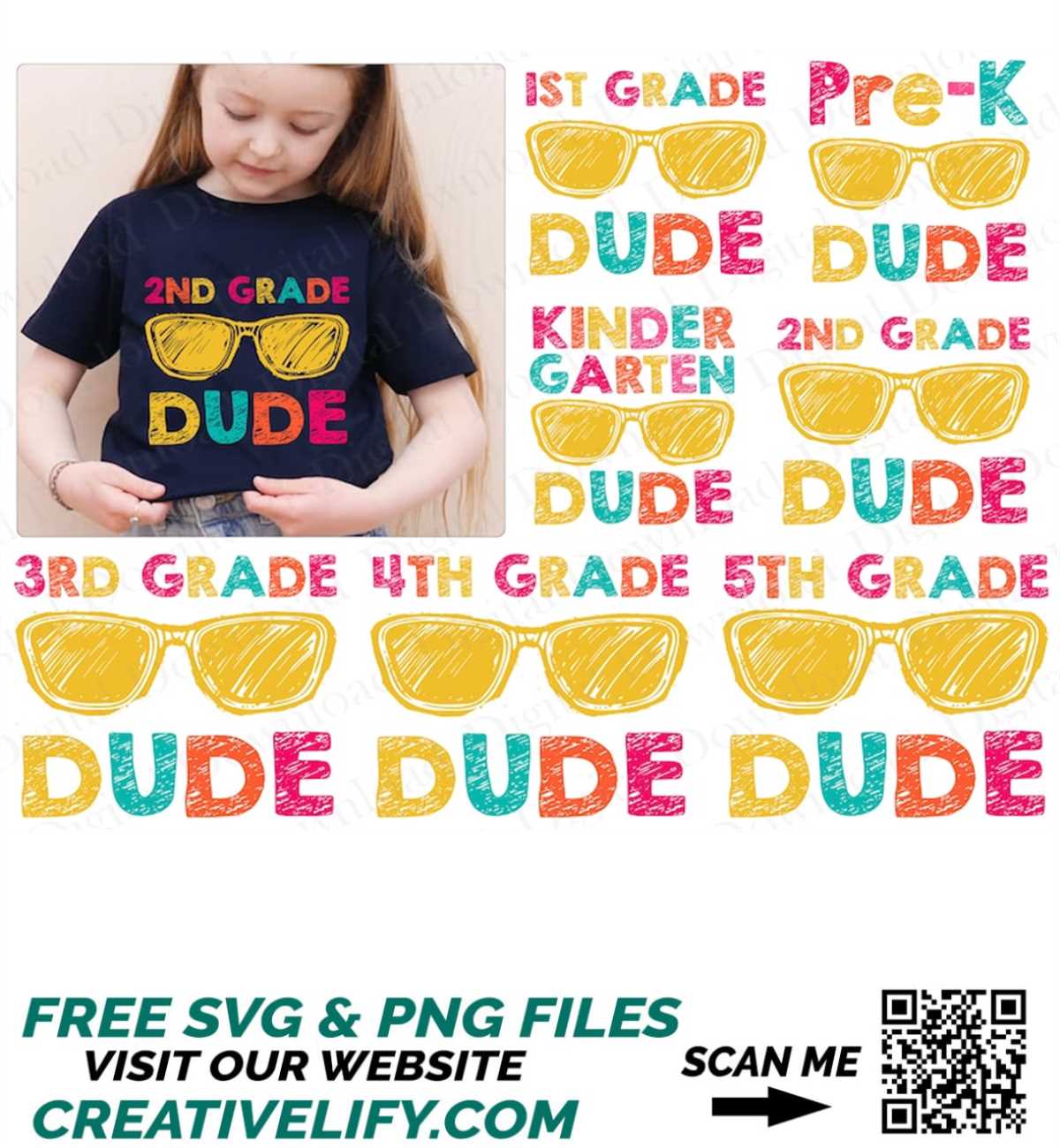 Back To School Dude Svg Bundle, First Day of School Sunglass - Inspire ...